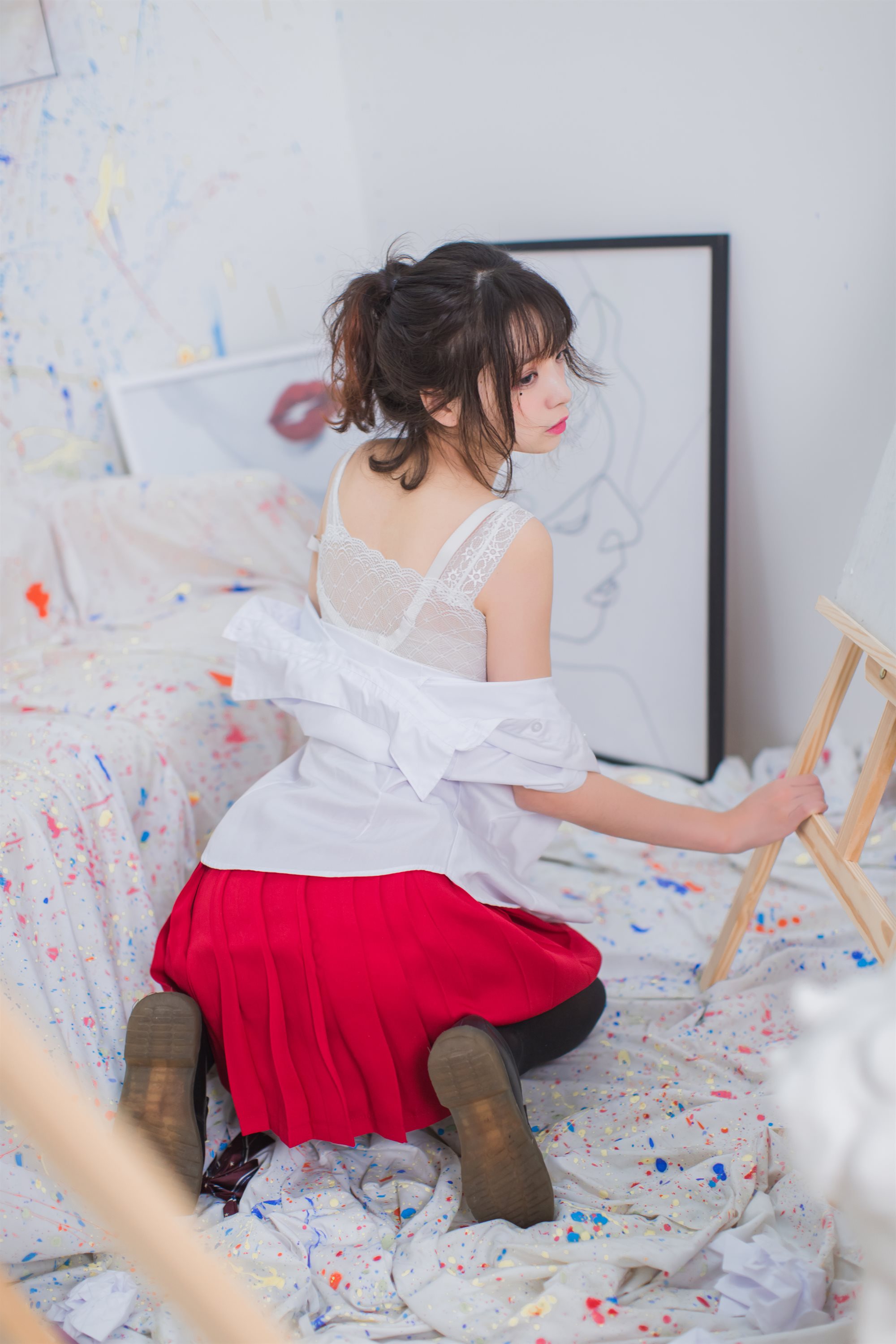 疯猫ss-制服少女写真集01-画室JK - 写真アルバム