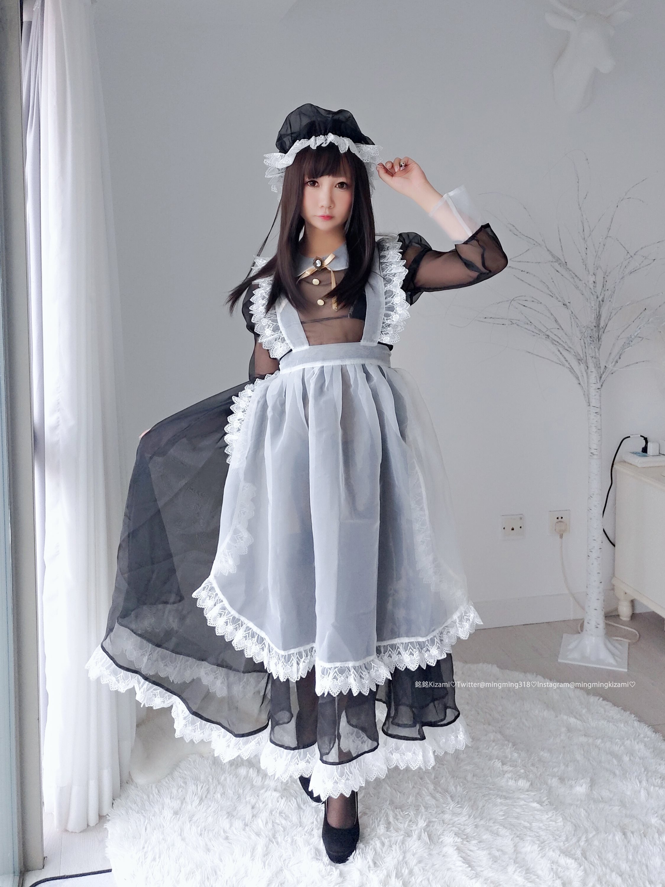 銘銘Kizami-BOOTH-Vol.15透明メイド服 写真+自撮り-透明メイド服携帯電話自撮り1 - 套图